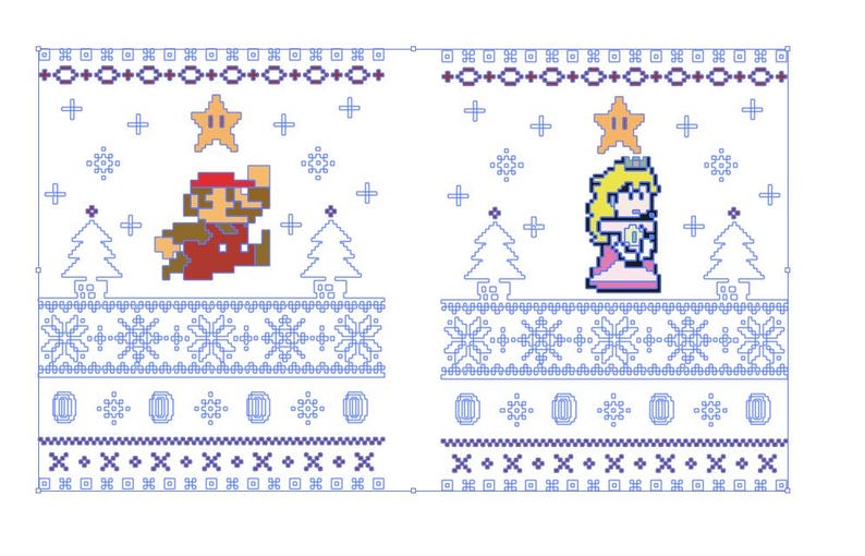 Christmas Mario Pixel Art Png/svg/pdf/ai - Etsy