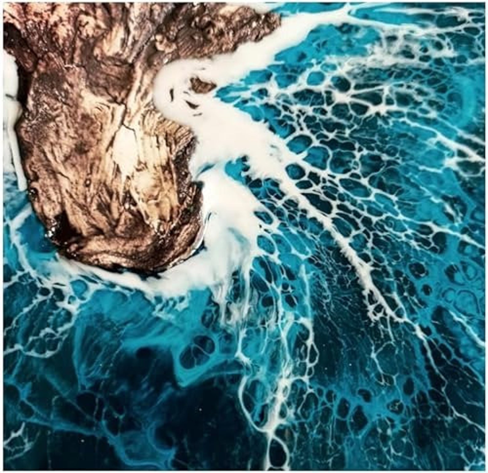 Ocean Resin Art Table Ocean Animals Table Coffee Table Large Epoxy ...