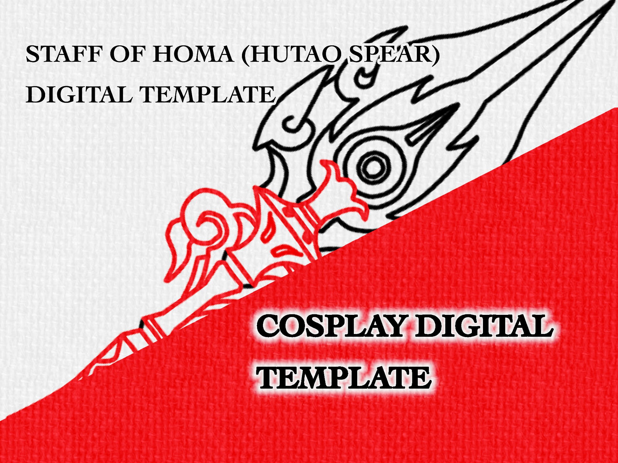 Staff of Homa Hutao Spear Genshin Impact Weapon Spear Digital - Etsy