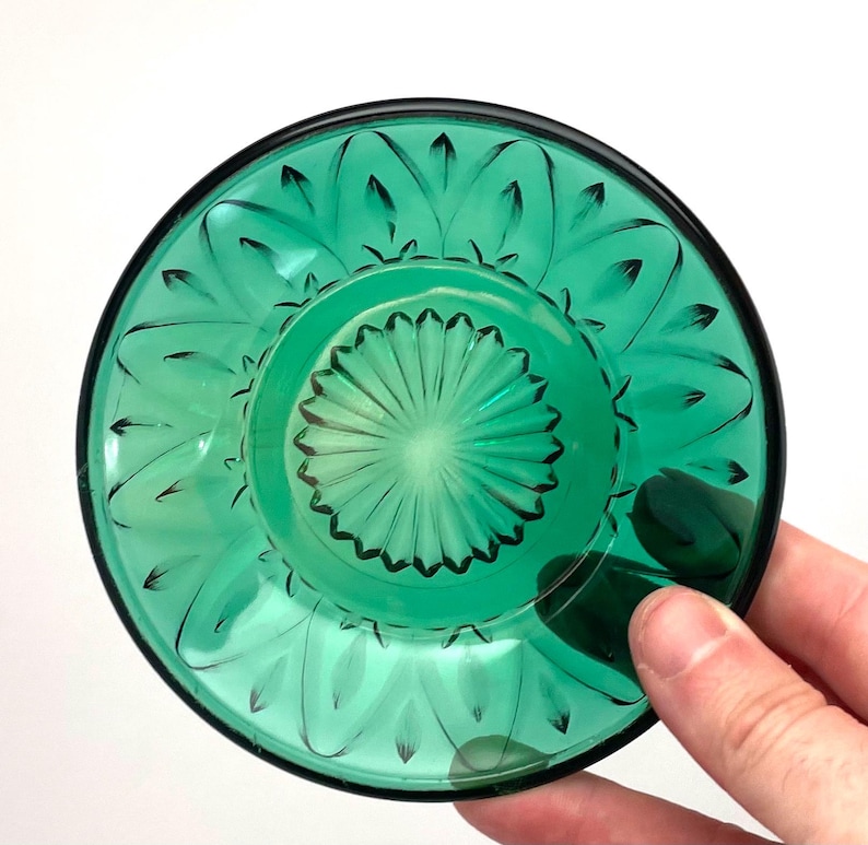 Vintage Green Depression Glass Plate Stunning Collectible Tableware - Etsy