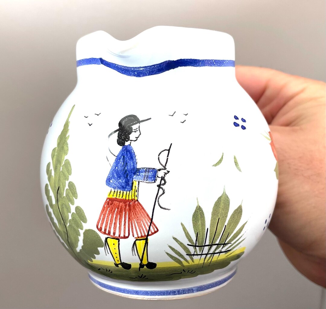 Vintage Quimper Pottery Creamer Pitcher – Hand-painted Breton Design - Etsy