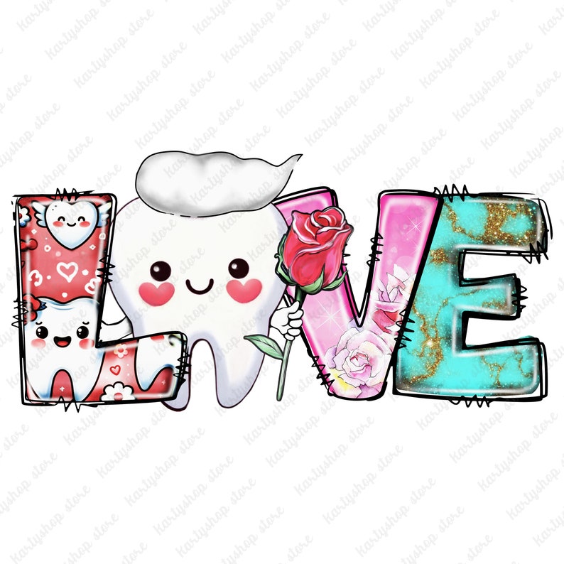 Valentine's Day Dental Love Png Sublimation Design, Valentine's Day Png ...