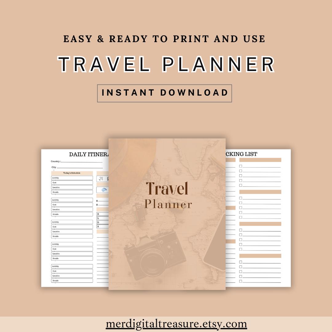 Digital Travel Planner | Printable PDF | Vacation Organizer - Etsy