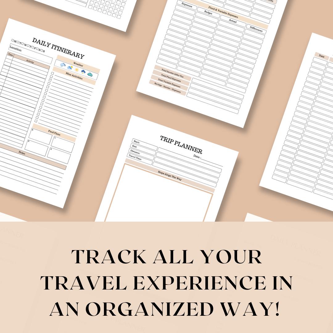 Digital Travel Planner | Printable PDF | Vacation Organizer - Etsy