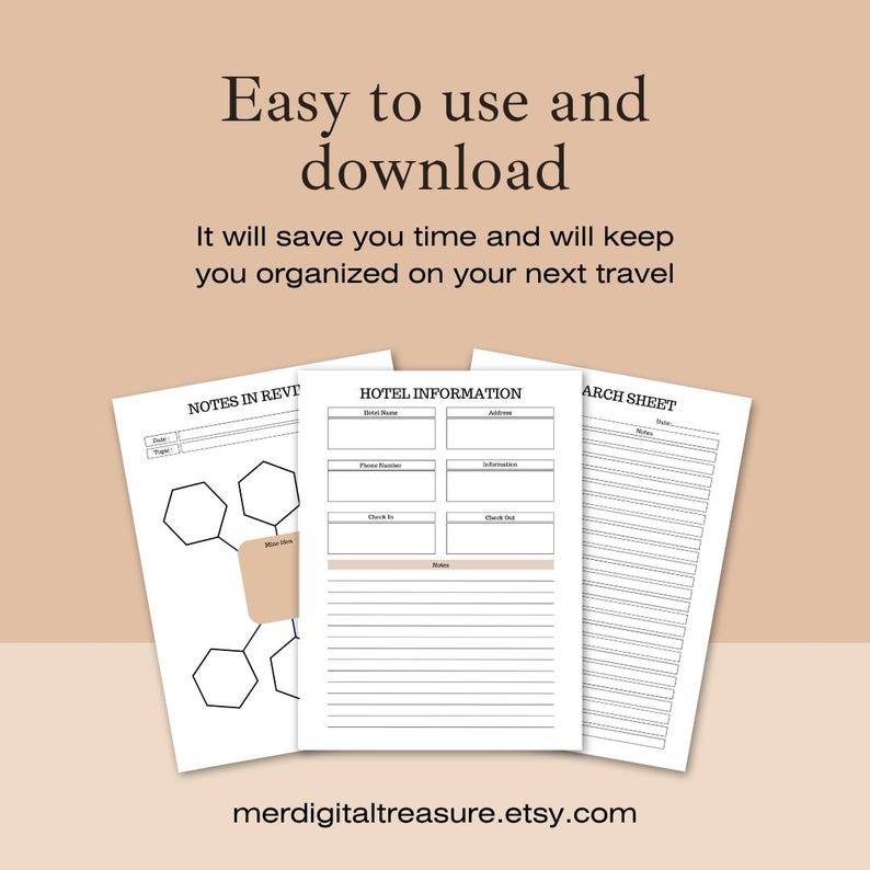 Digital Travel Planner | Printable PDF | Vacation Organizer - Etsy
