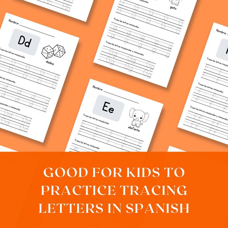 30 Printable Spanish Alphabet Letter Tracing Bilingual Preschool ...