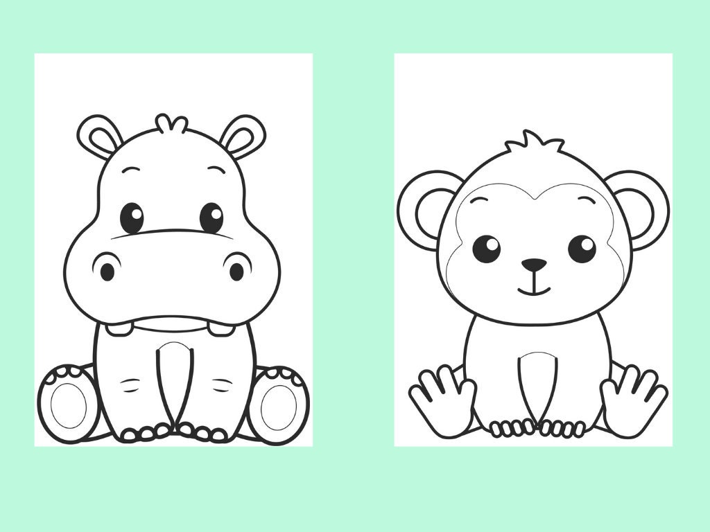 Jungle Safari Coloring Fun: Printable Kids' Coloring Book - Etsy