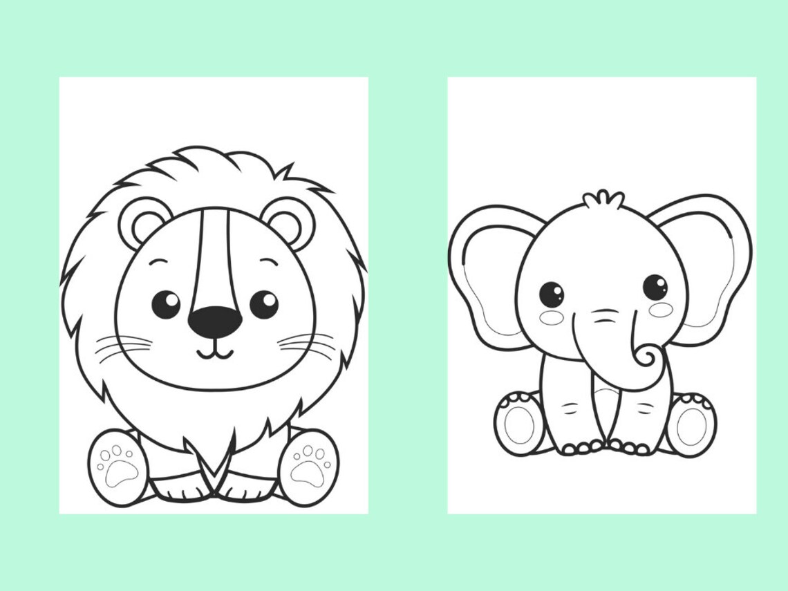 Jungle Safari Coloring Fun: Printable Kids' Coloring Book - Etsy