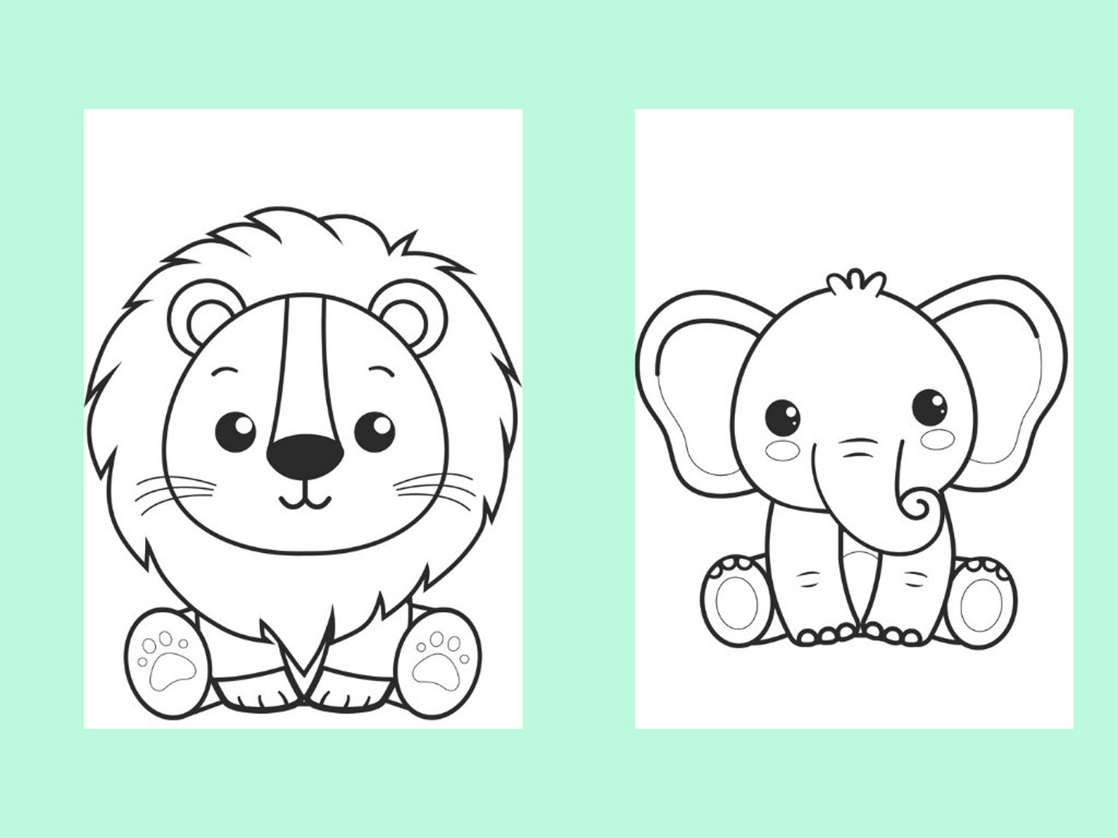 Jungle Safari Coloring Fun: Printable Kids' Coloring Book - Etsy