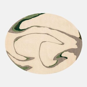 Solid Color Oval White Modern Design Unique Abstract Pattern Rug High ...