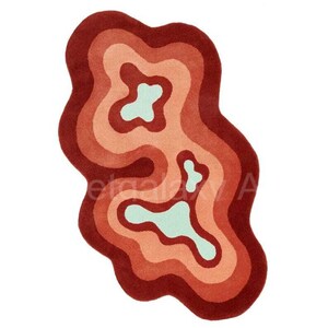 Amoeba the Bur Handmade Tufted Rug Irregular Shaped Beige 100% Wool Rug ...