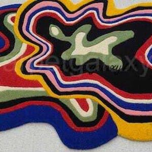 Tufted Irregular Shaped Custom Rug 100% Wool Handmade Area Rug Carpet ...