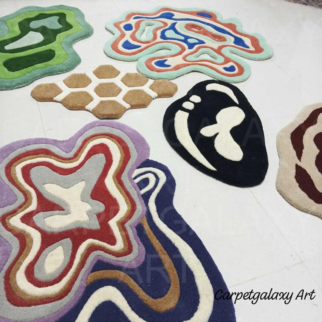 Irregular Hand Tufted Rug for Decor Your Home Amoeba Shaped Rug ...