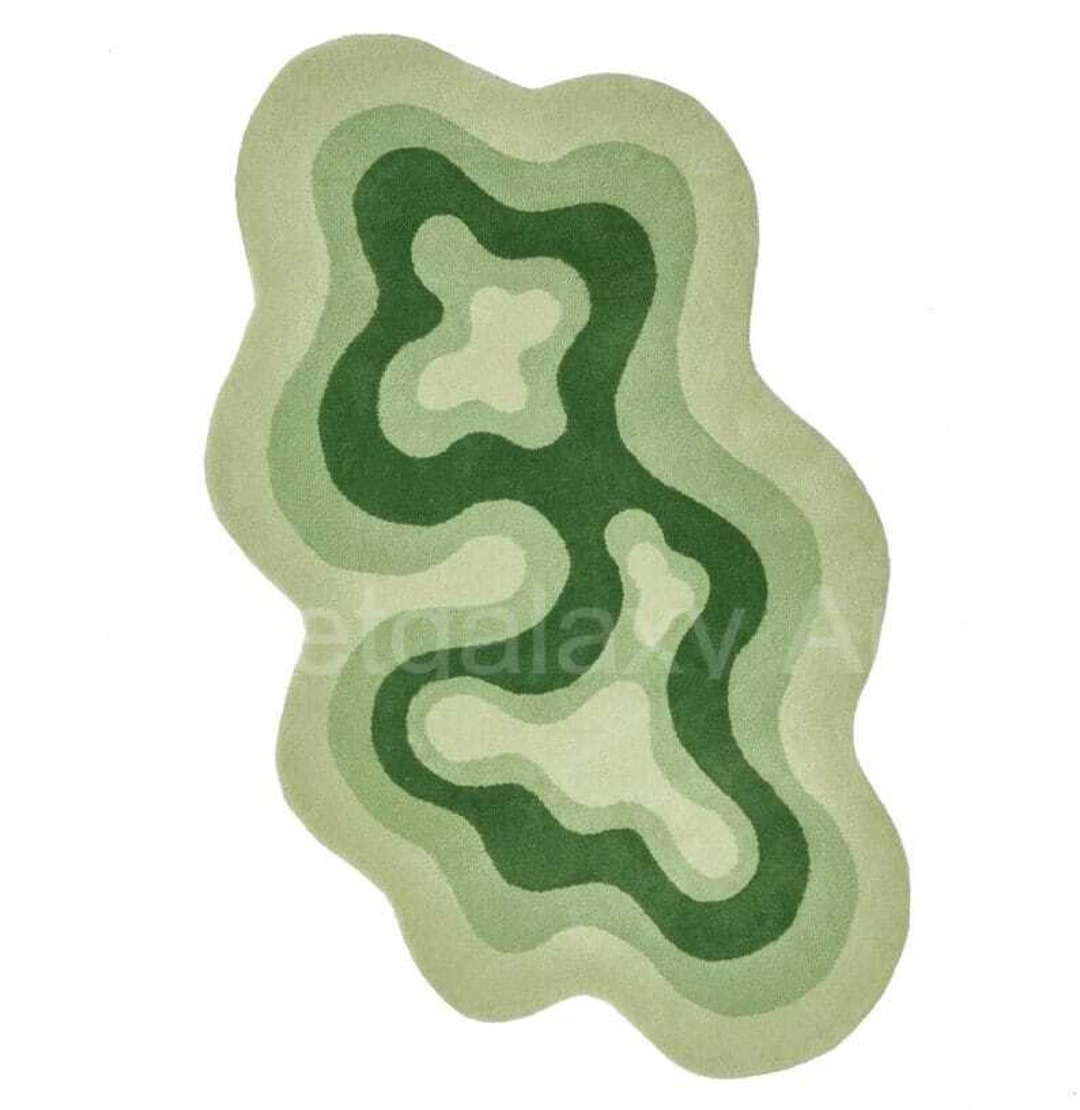 Amoeba the Bur Handmade Tufted Rug Irregular Shaped Beige 100% Wool Rug ...