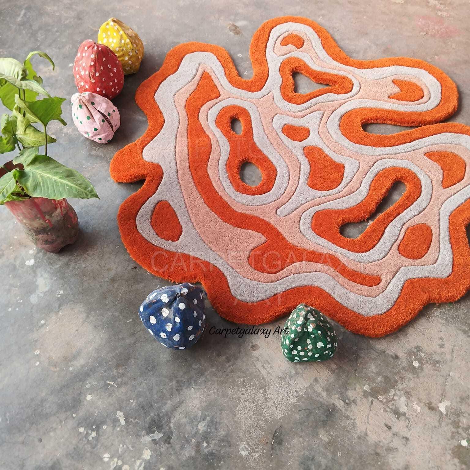 Irregular Amoeba Shaped Rug the Valley Rug Hand-tufted 100% Fine Wool ...