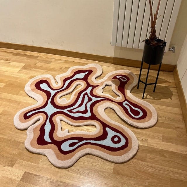 Irregular Amoeba Shaped Rug the Valley Rug Hand-tufted 100% New Zealand ...