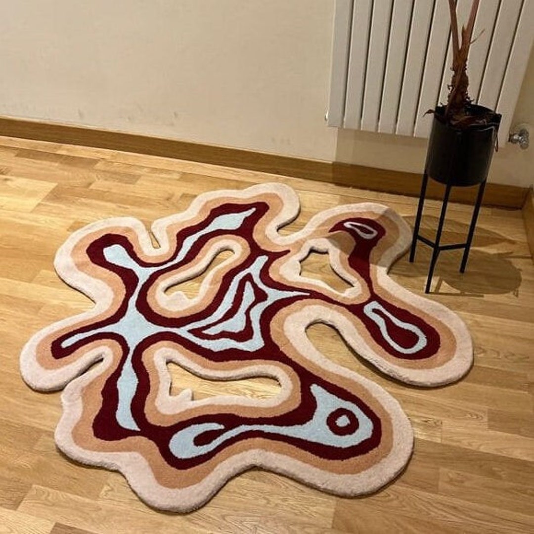 Irregular Amoeba Shaped Rug the Valley Rug Hand-tufted 100% New Zealand ...
