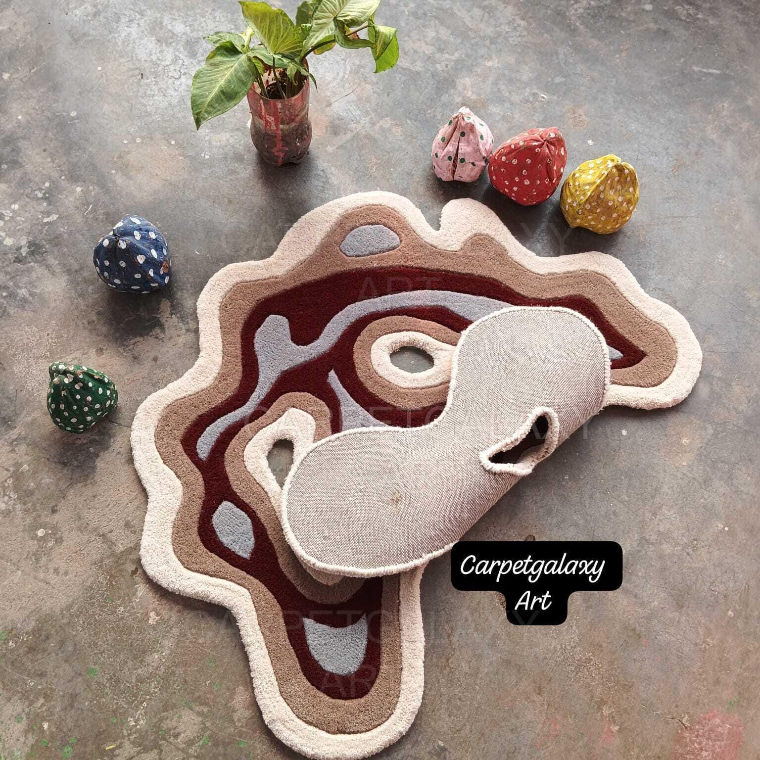 Irregular Amoeba Shaped Rug the Valley Rug Hand-tufted 100% Fine Wool ...