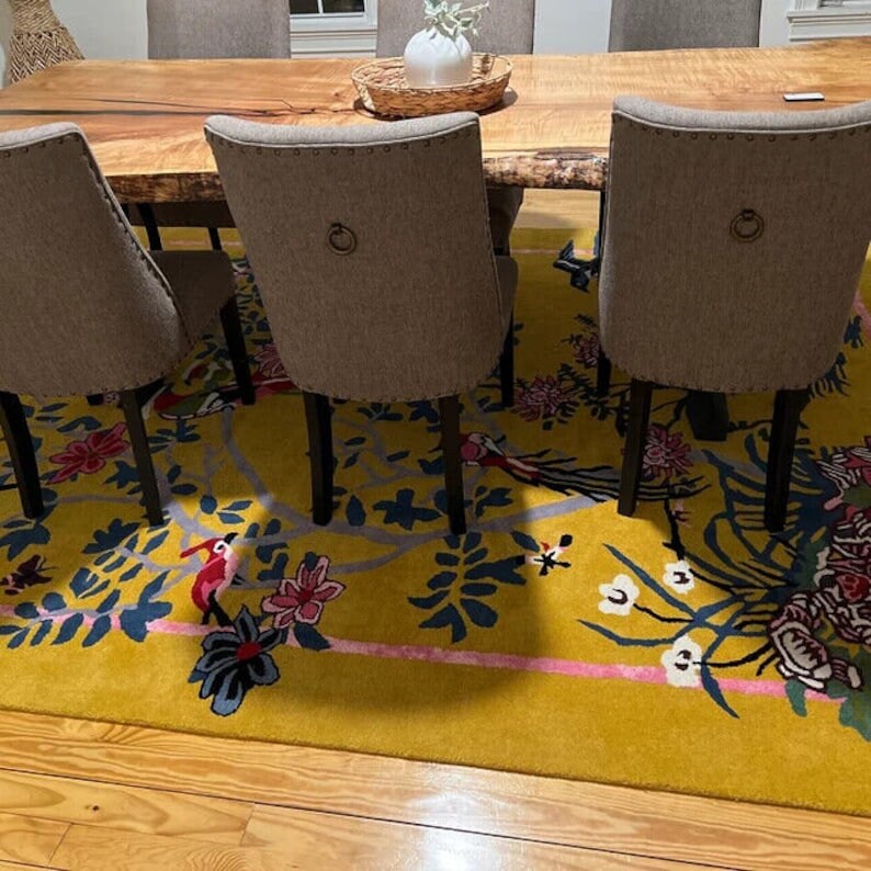 Handmade Tufted Rugs With Wendy Morrison Birdsong Yellow Rug . Carpet ...
