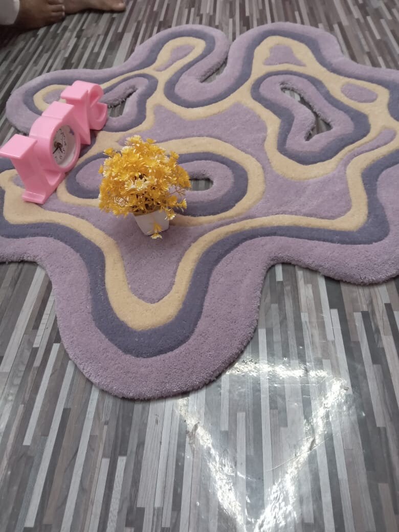 Irregular Amoeba Shaped Rug the Valley Rug Hand-tufted 100% New Zealand ...