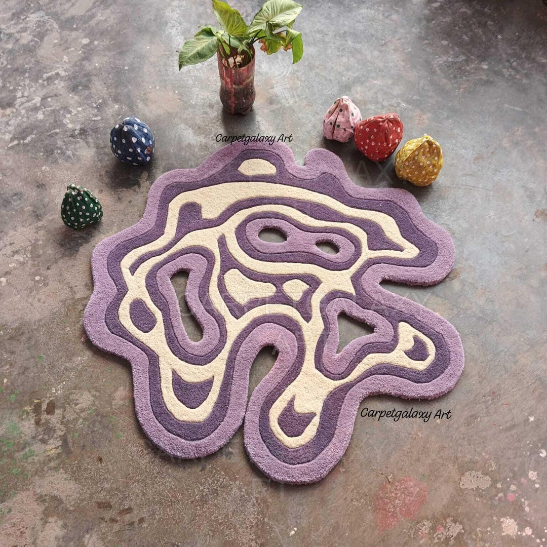 Irregular Amoeba Shape Rug Irregular Tufted Rug, Odd Shaped Rug 100% ...