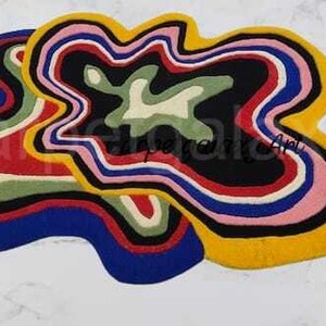 Tufted Irregular Shaped Custom Rug 100% Wool Handmade Area Rug Carpet ...