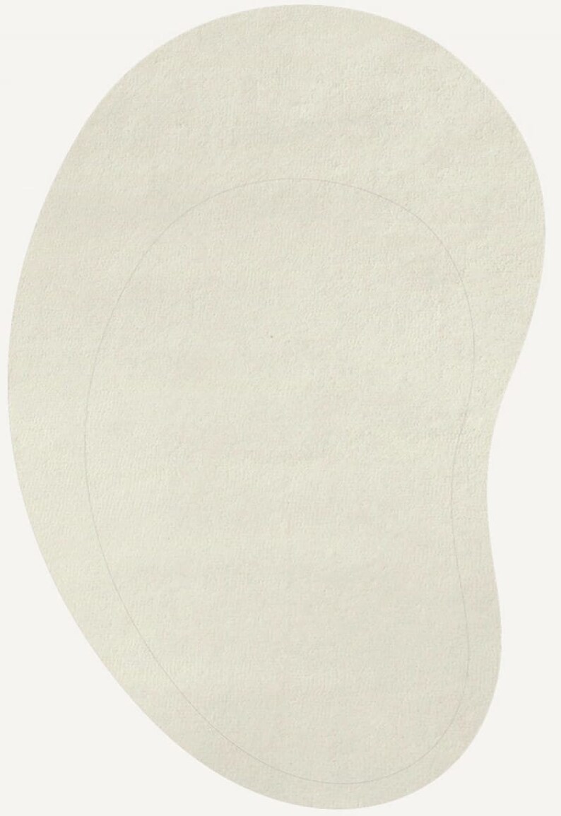 Oval Kidney Shaped Rug Hand-tufted 100% Wool Area Rug for Interior ...