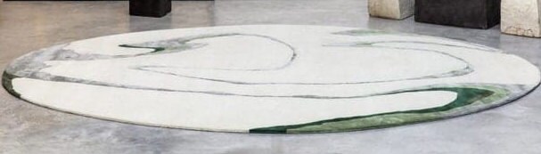 Solid Color Oval White Modern Design Unique Abstract Pattern Rug High ...