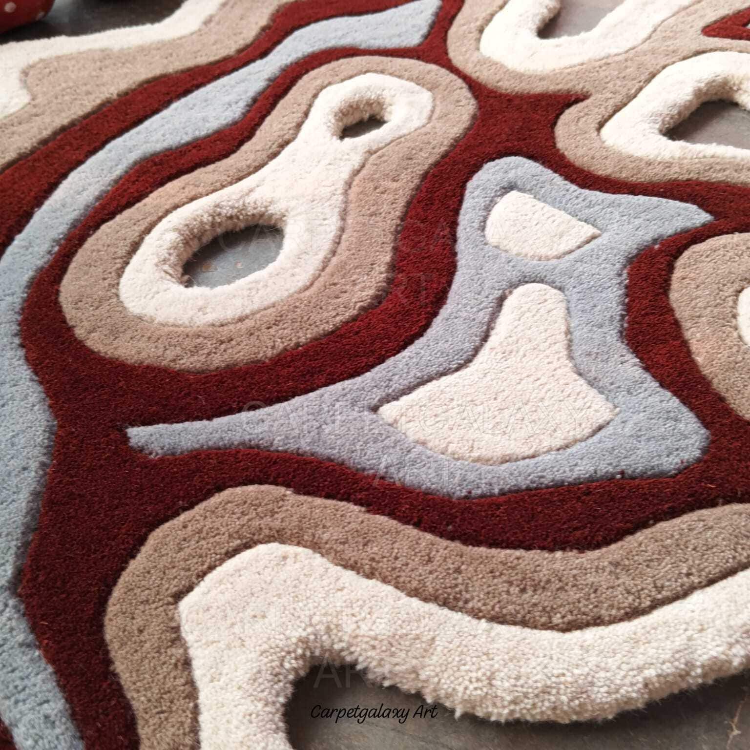 Irregular Amoeba Shaped Rug the Valley Rug Hand-tufted 100% Fine Wool ...