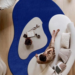 Oval Kidney Shaped Rug Hand-tufted 100% Wool Area Rug for Interior ...
