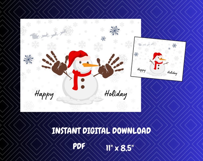 Snowman Handprint Art, Christmas Craft for Kids, Christmas Handprint ...