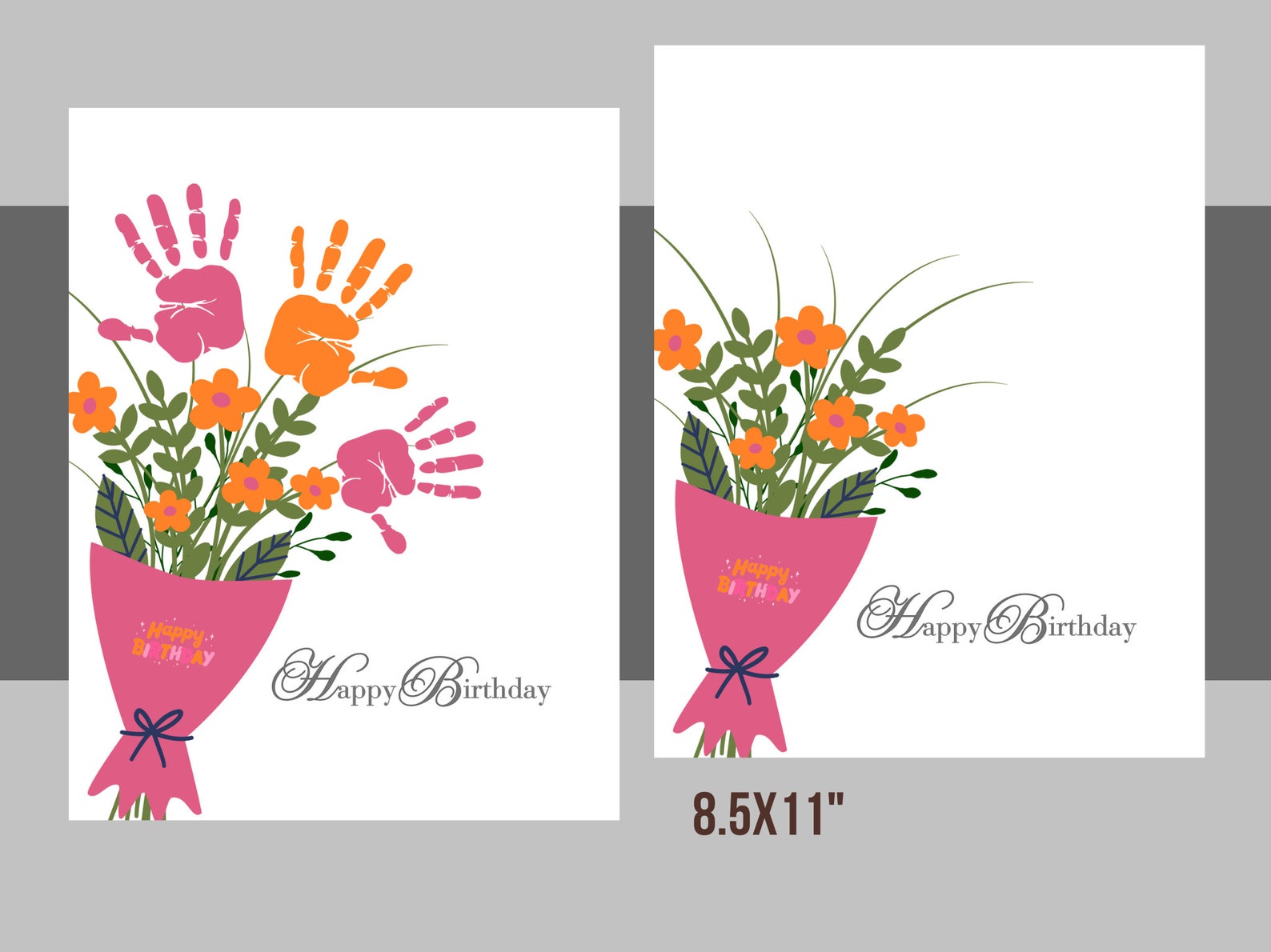 Happy Birthday Handprint Art, Handprint Keepsake, Custom Birthday ...