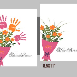 Happy Birthday Handprint Art, Handprint Keepsake, Custom Birthday ...