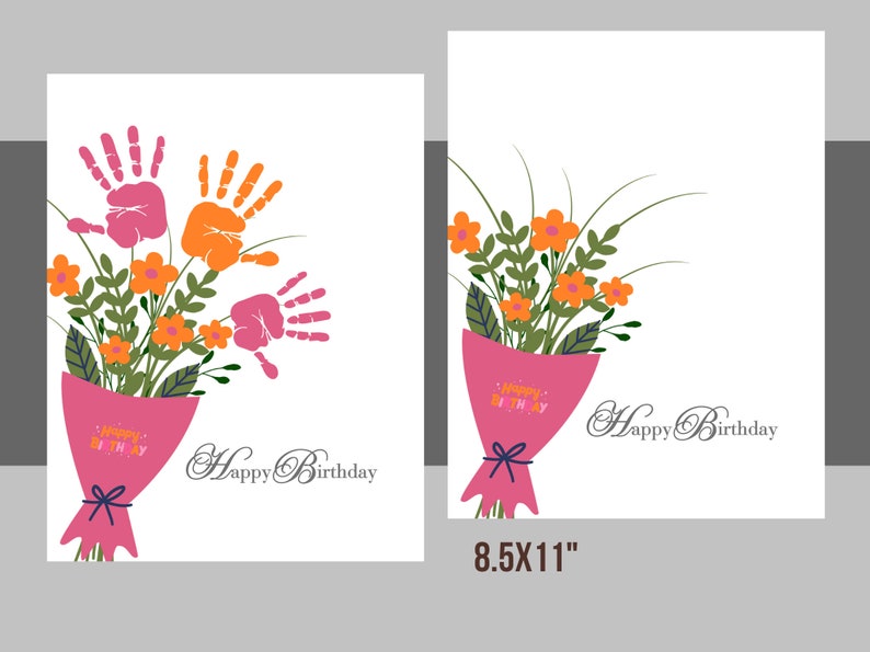 Happy Birthday Handprint Art, Handprint Keepsake, Custom Birthday ...