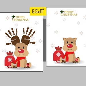 Christmas Handprint Art, Keepsake Handprint Artwork, Reindeer Craft for ...