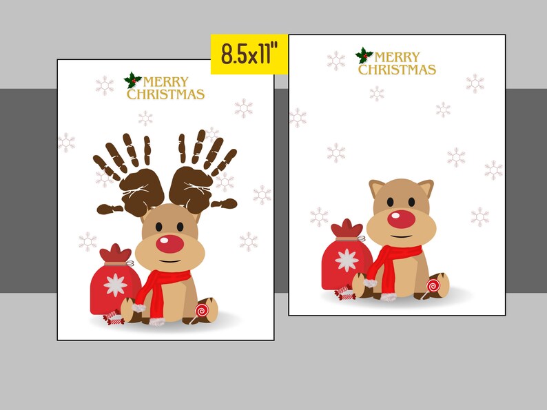 Christmas Handprint Art, Keepsake Handprint Artwork, Reindeer Craft for ...