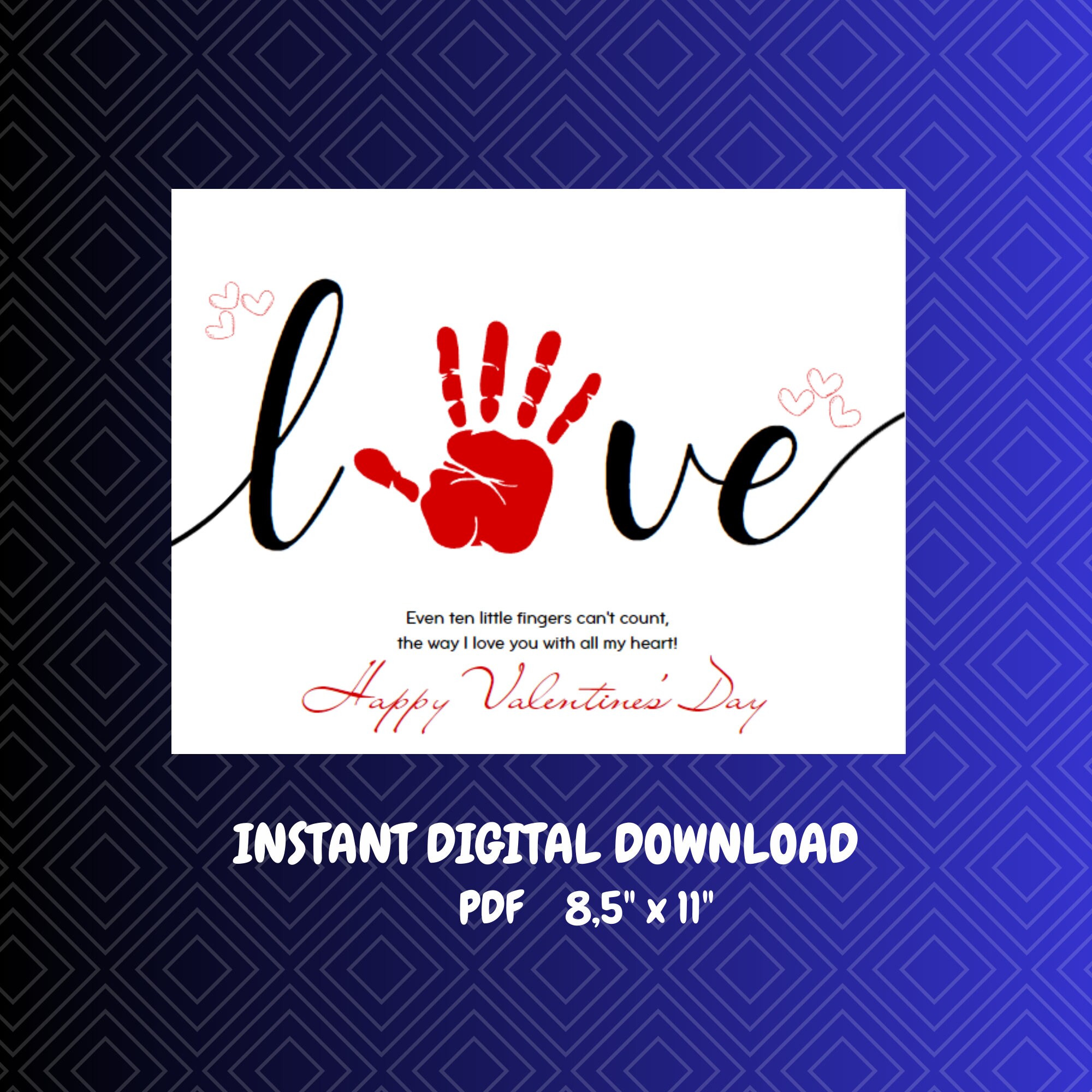 Love Valentines Handprint Art, Handprint Poem, Valentine's Day Art for ...