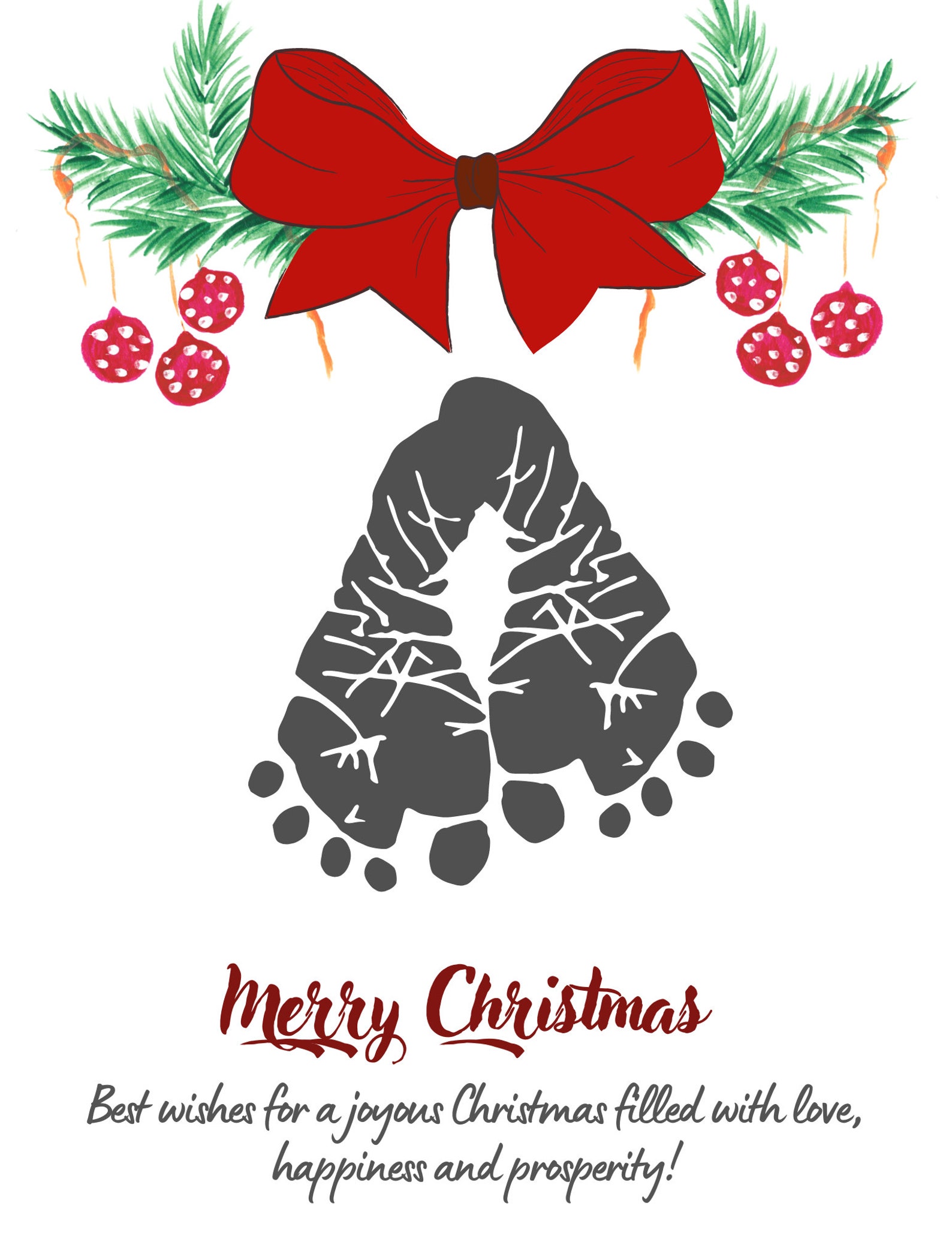 Christmas Bells Handprint Footprints, Baby Toddler Kids Art Crafts - Etsy