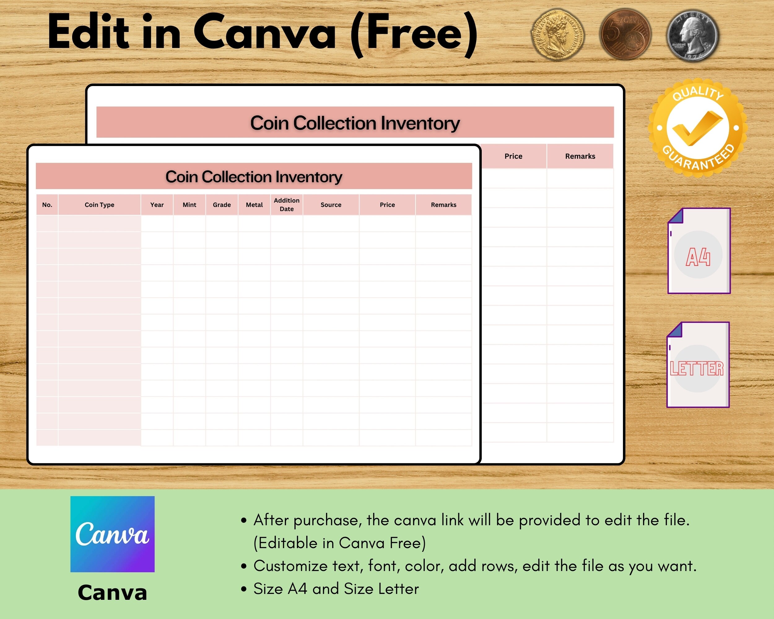 Coin Log Record Tracker - Manage Your Inventory, Track Your Initiatives ...