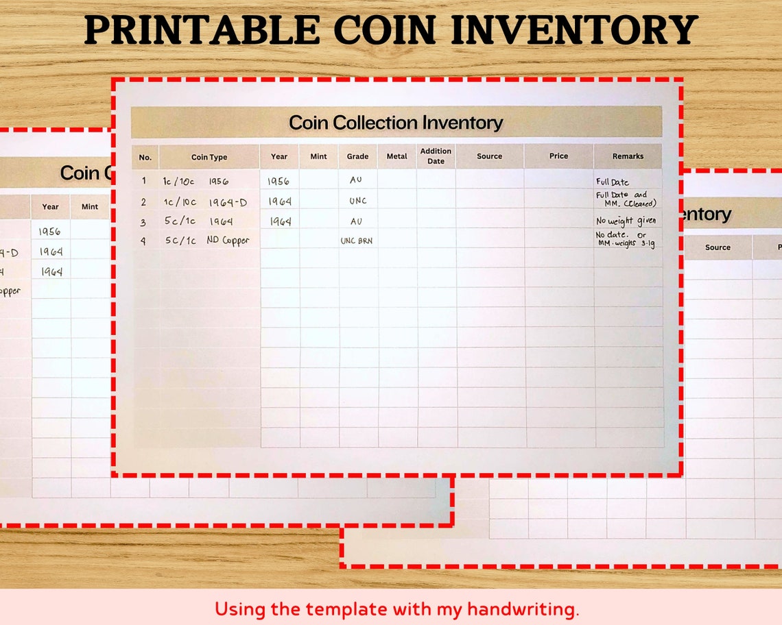 Coin Log Record Tracker - Manage Your Inventory, Track Your Initiatives ...