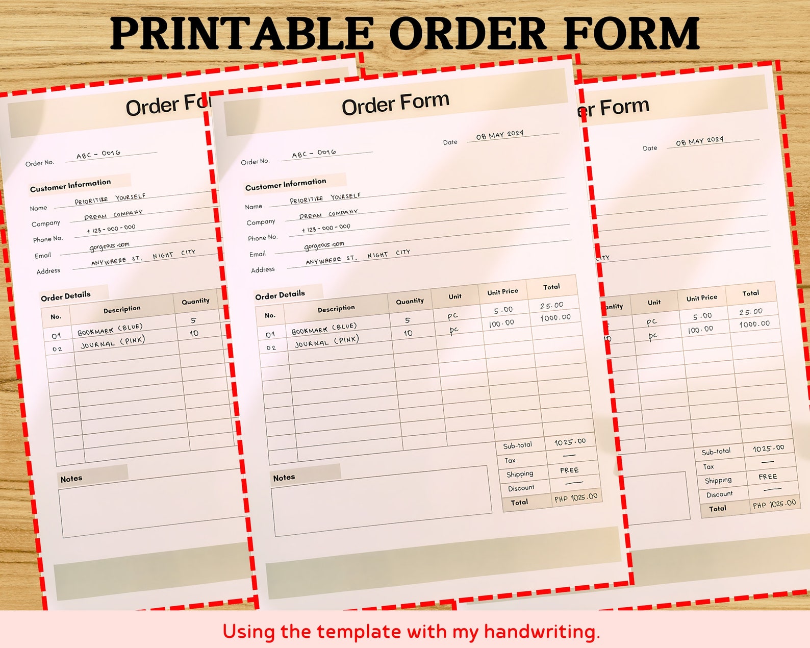 Customizable Order Form Template: Ideal for Business in Any Industry ...