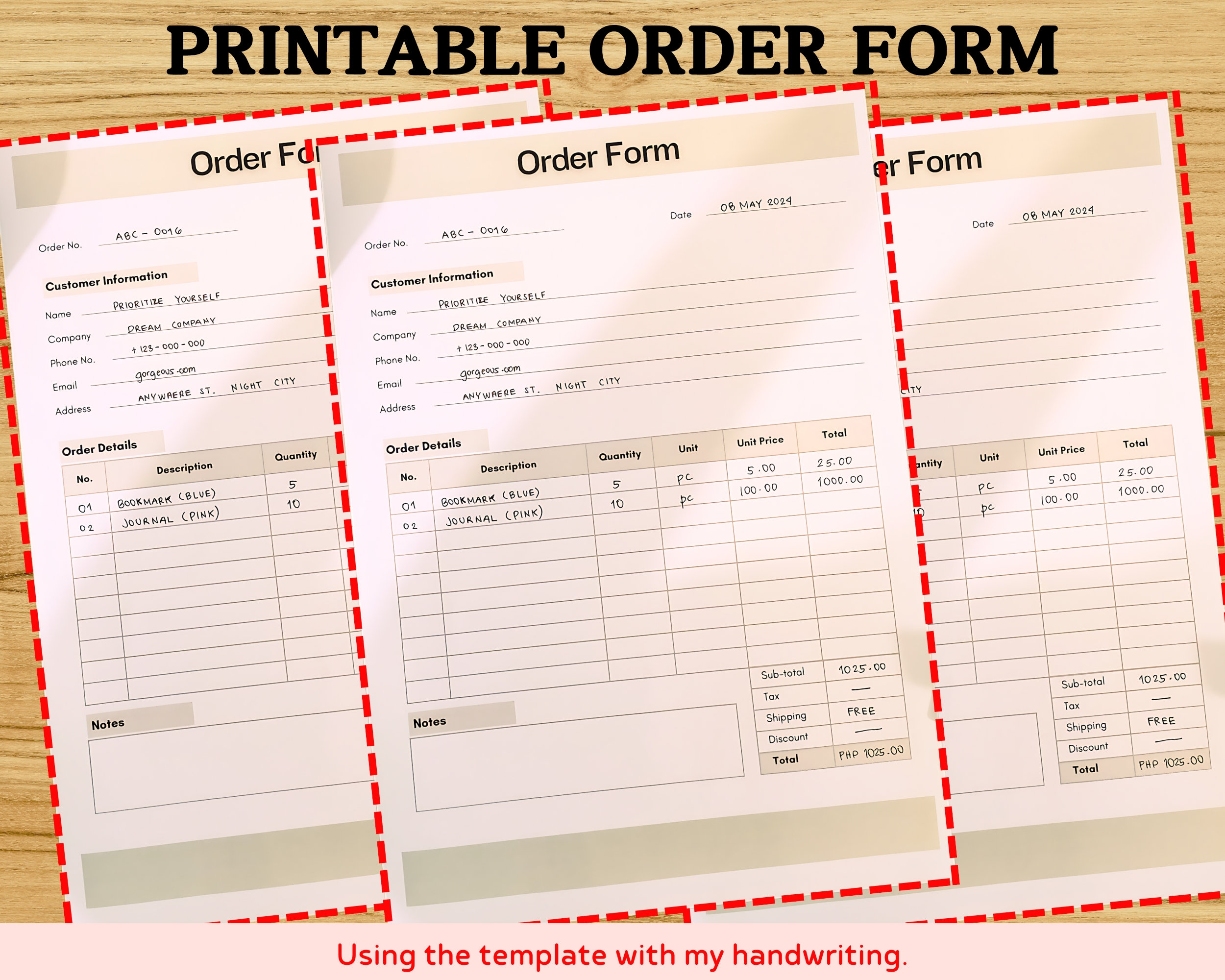 Customizable Order Form Template: Ideal for Business in Any Industry ...