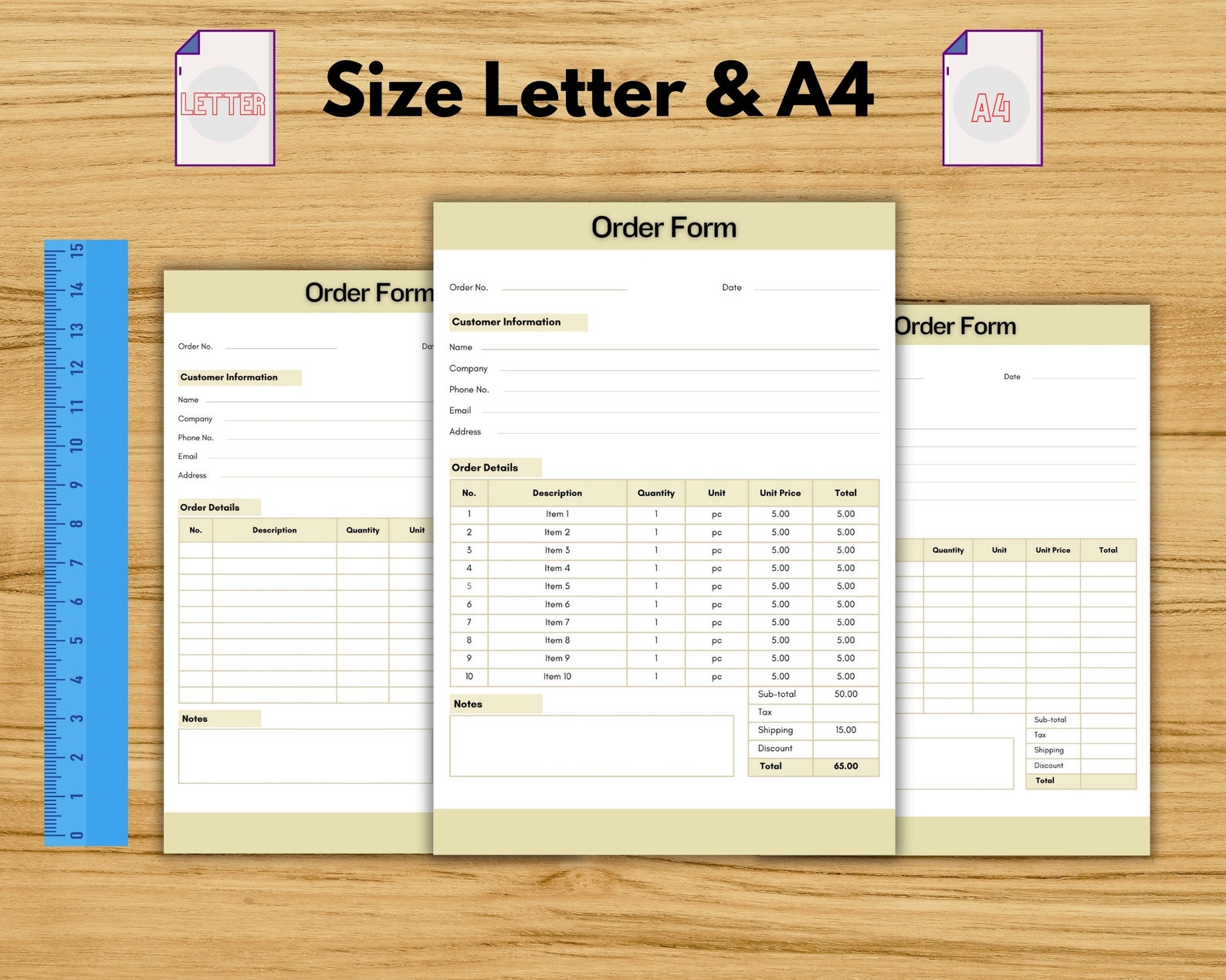 Customizable Order Form Template: Ideal for Business in Any Industry ...