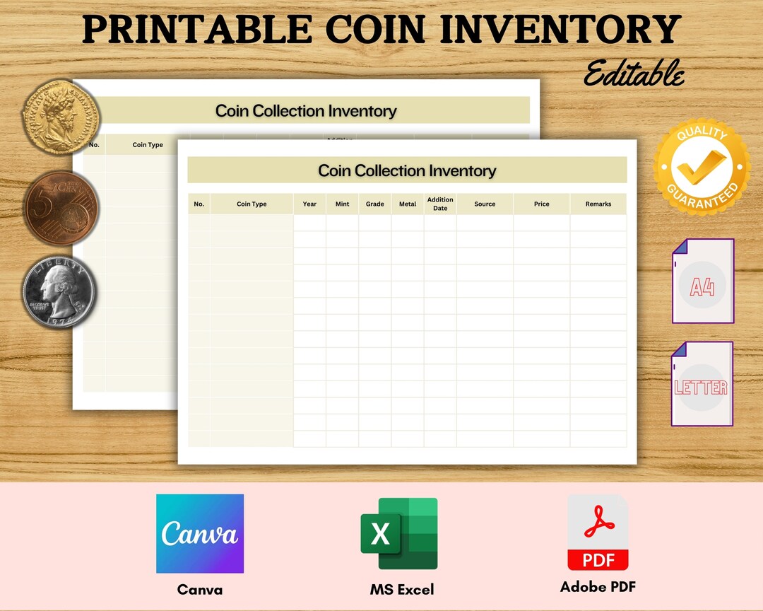 Coin Log Record Tracker Manage Your Inventory, Track Your Initiatives ...