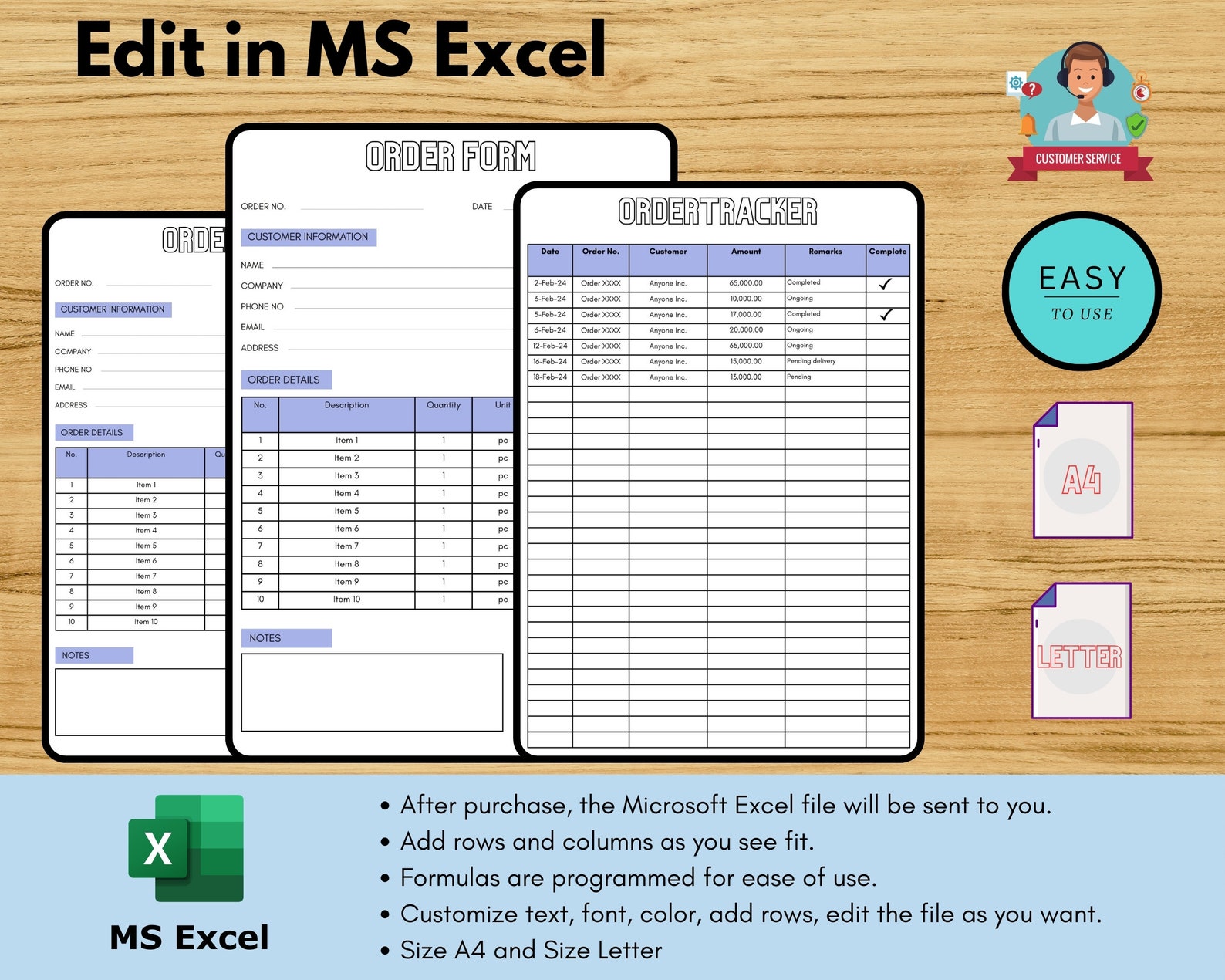 Editable Order Form Template: Picture Day Uniform Order Form, Order Tracker, Sublimation Tumbler ...