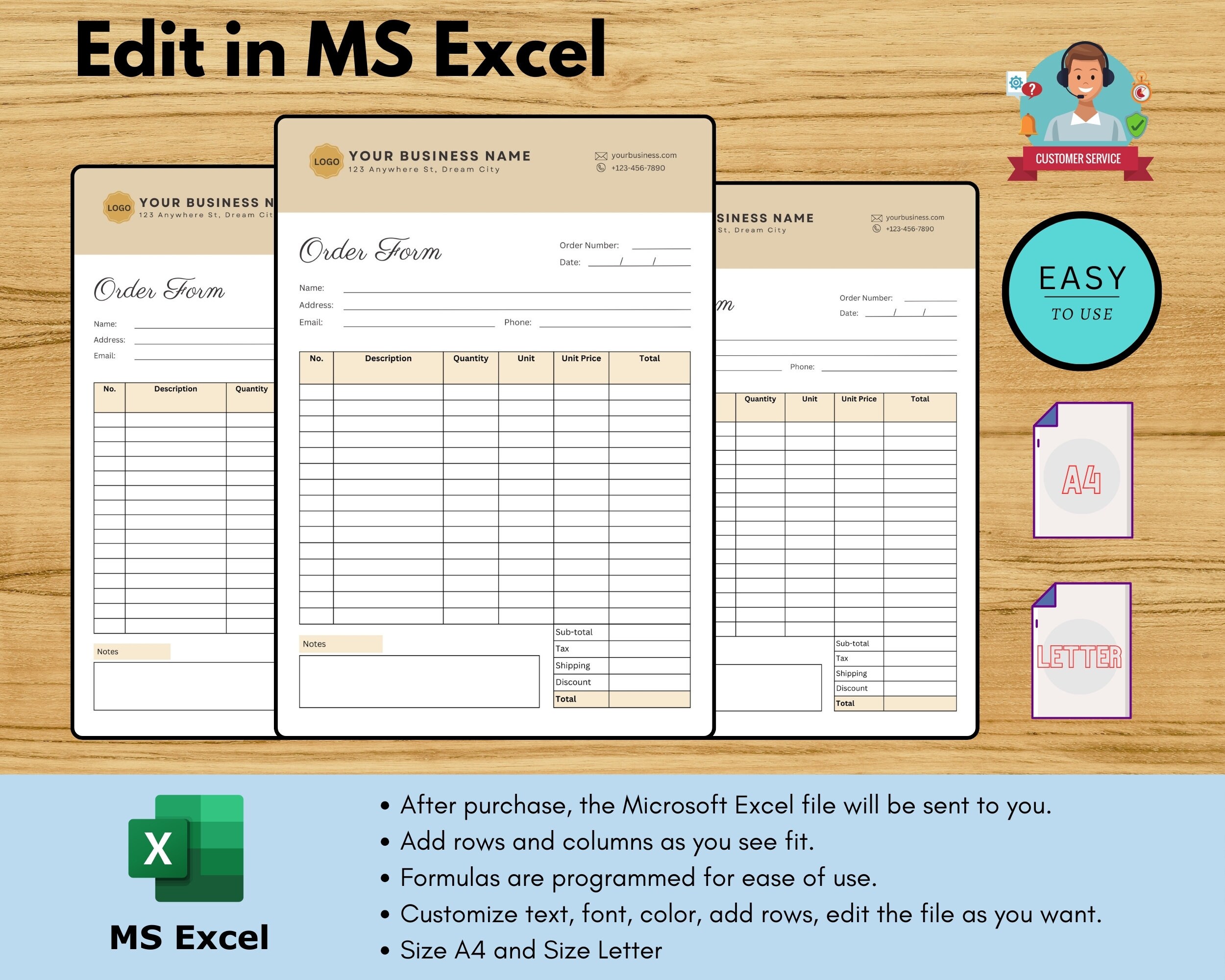 Streamlined Order Form Template: Easily Monitor Business Orders for ...