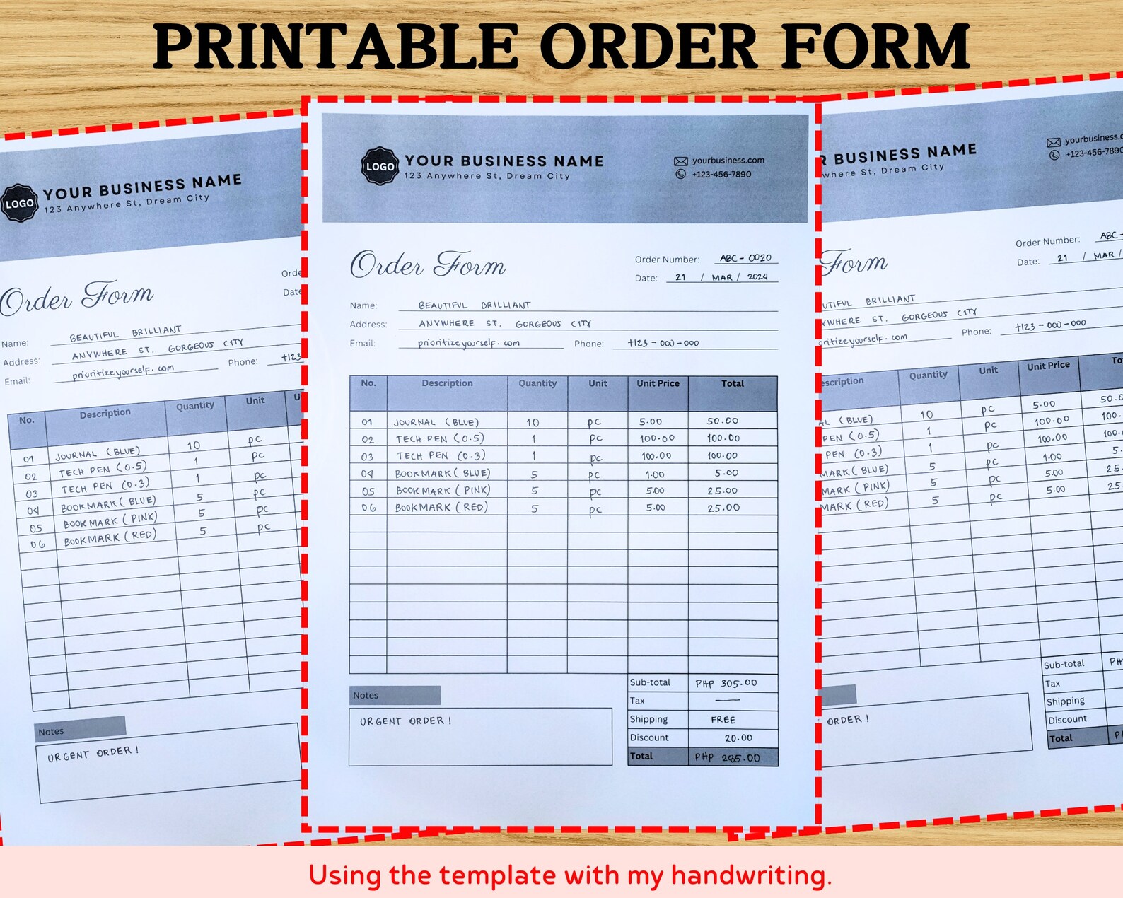 Customizable Order Form Template: Ideal for Business in Any Industry ...