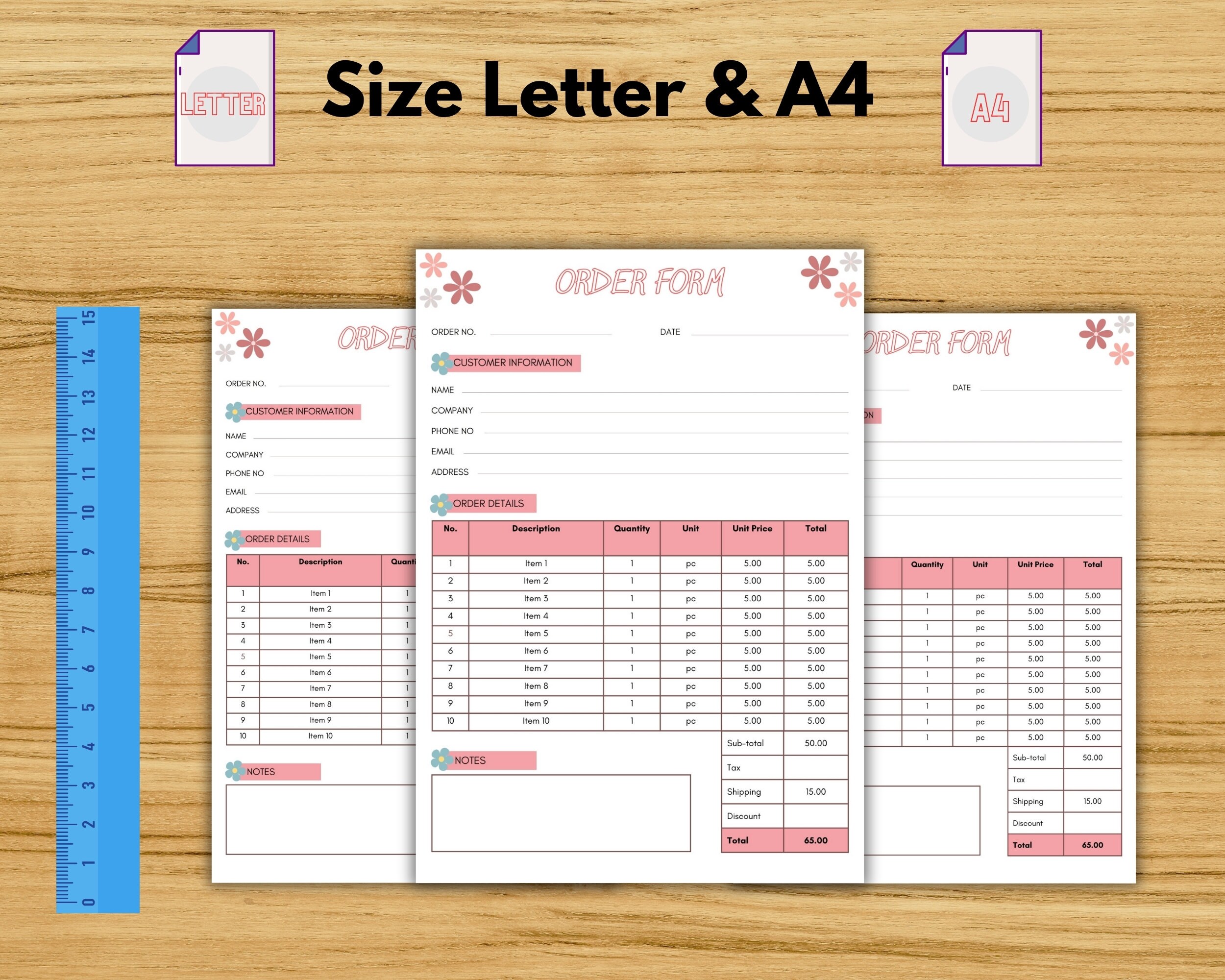 Printable Order Form for Aesthetic Crafts - Customize Order Form ...