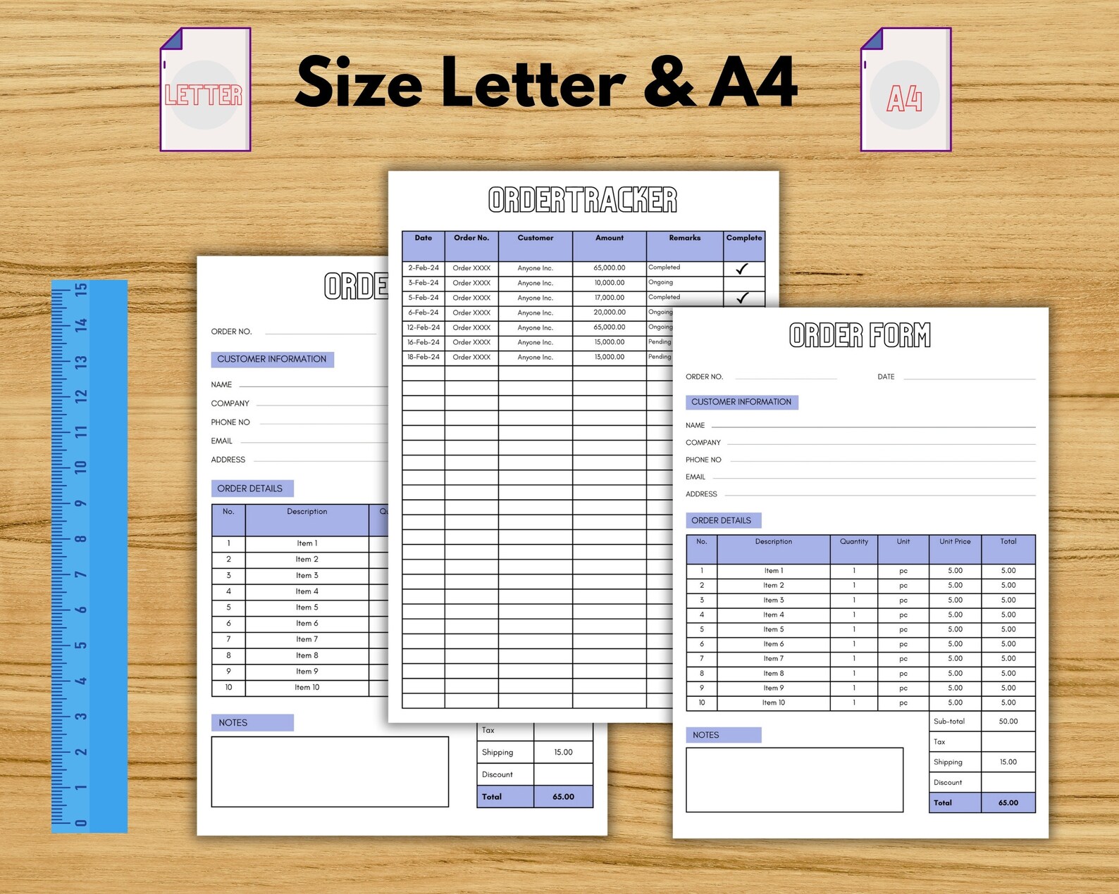 Editable Order Form Template: Picture Day Uniform Order Form, Order Tracker, Sublimation Tumbler ...