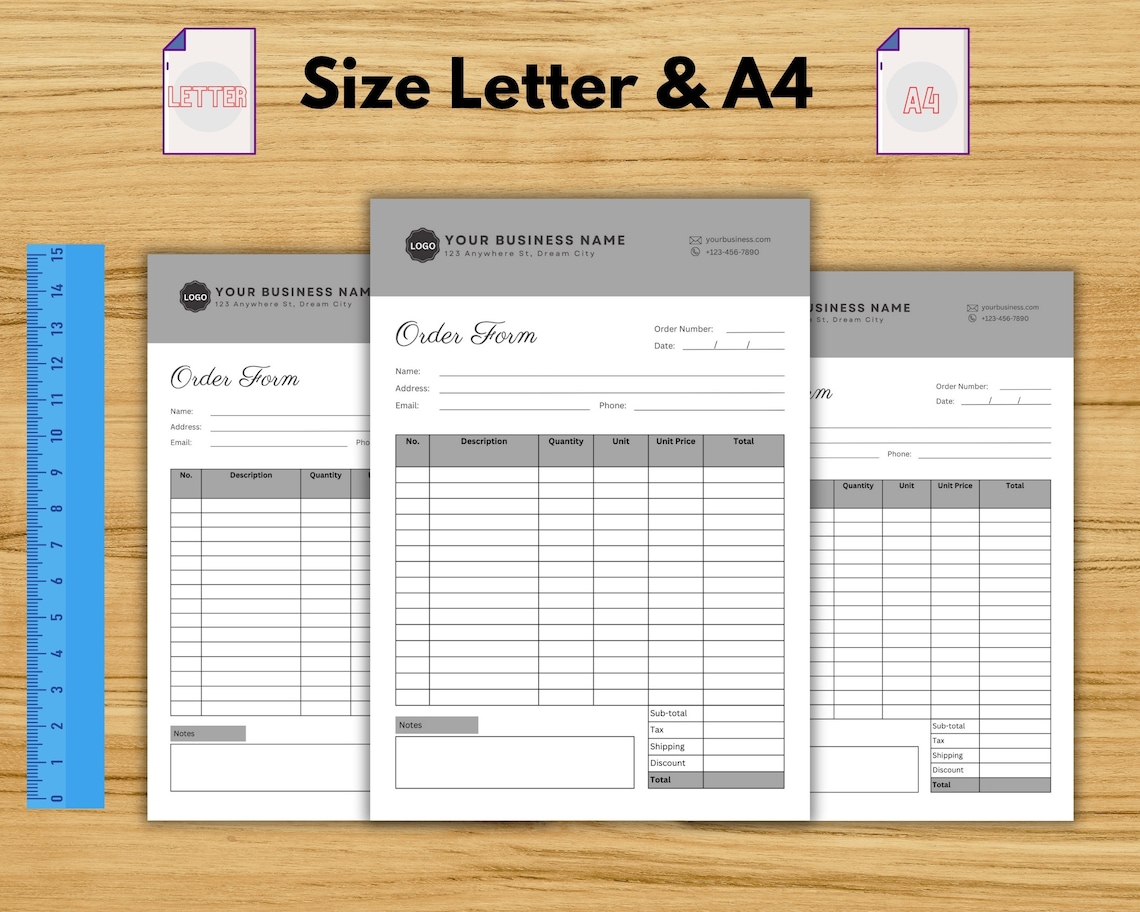 Customizable Order Form Template: Ideal for Business in Any Industry ...